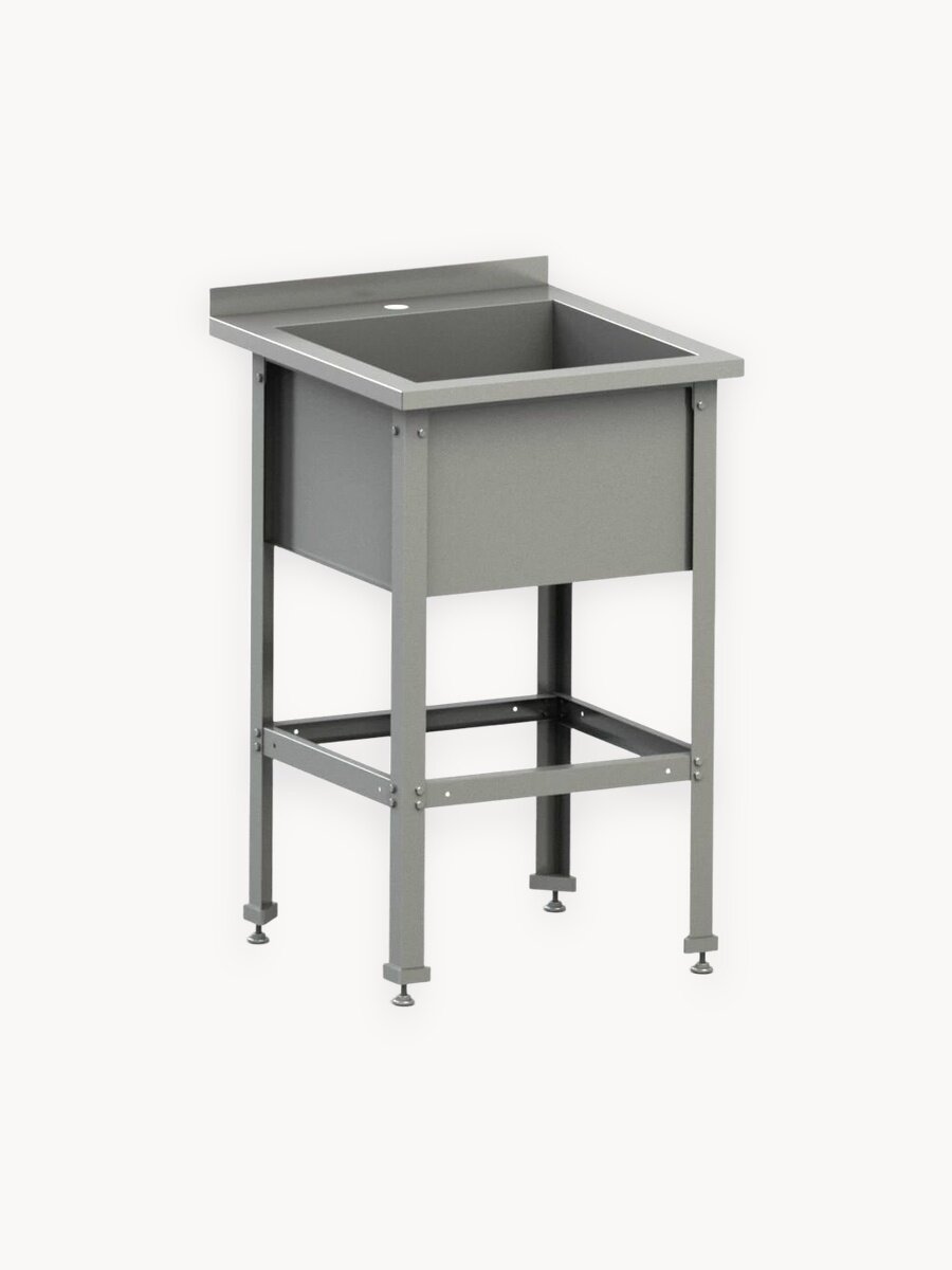 Ванна моечная односекционная с бортом ВМ-АБВ-О 600х600х870 (510х455х250 мойка нерж, каркас оцинк.)