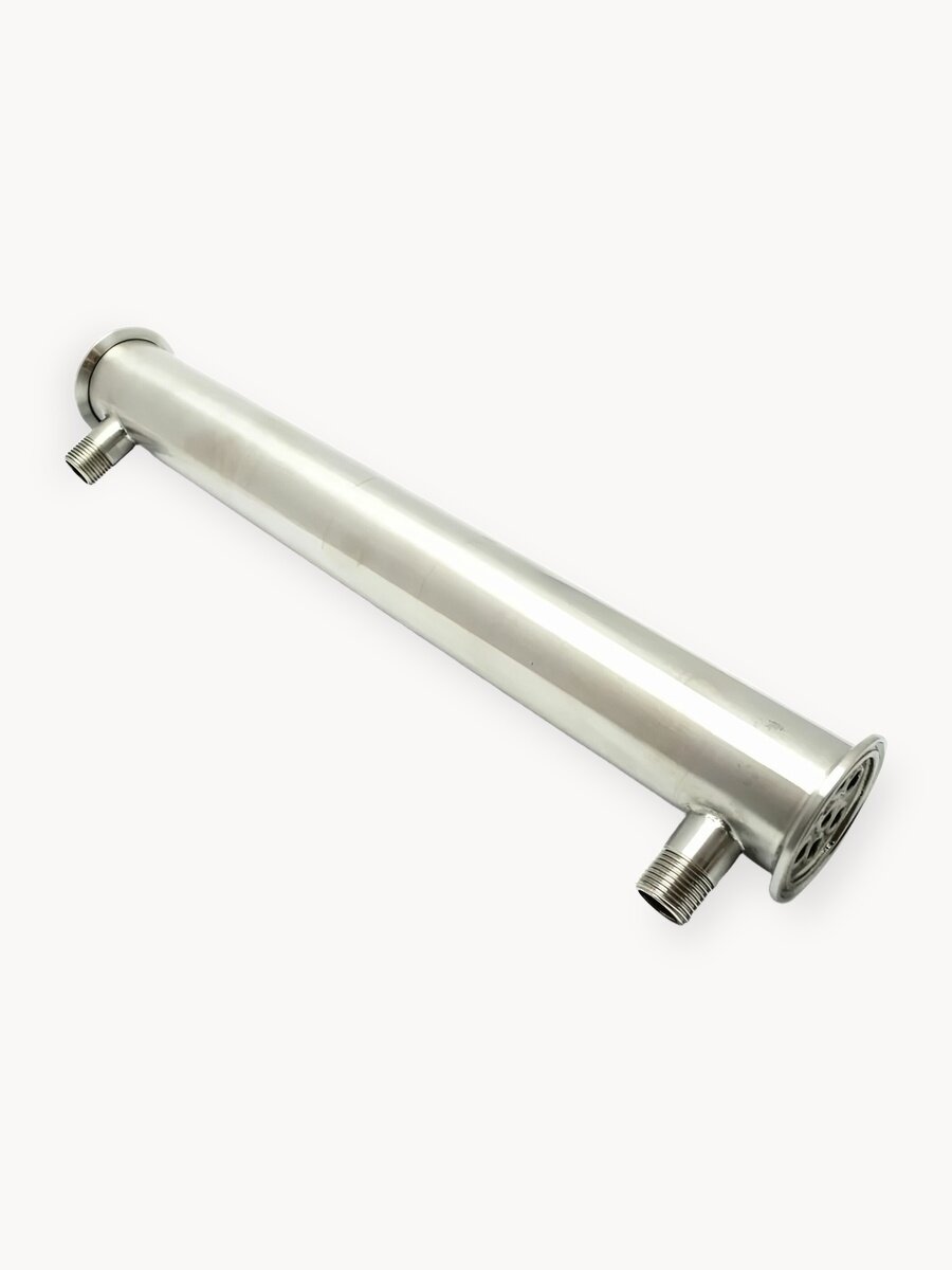 Холодильник 2 дюйма 40 см для самогонного аппарата выход под воду штуцер 1/2, 7 трубчатый / кожухотрубный дефлегматор