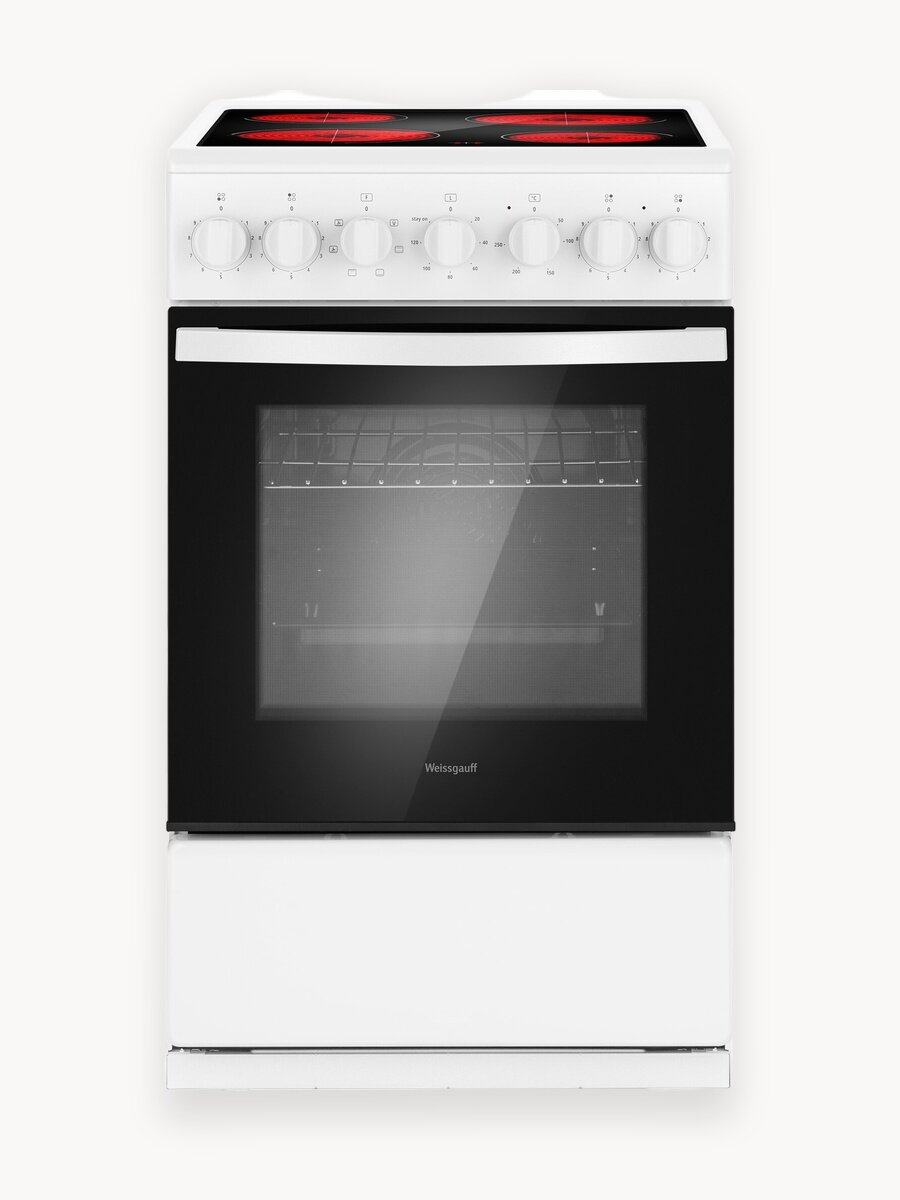 Электрическая плита Weissgauff WESM 5260 W, объем 50 литров, 4 Hi-Light конфорки
