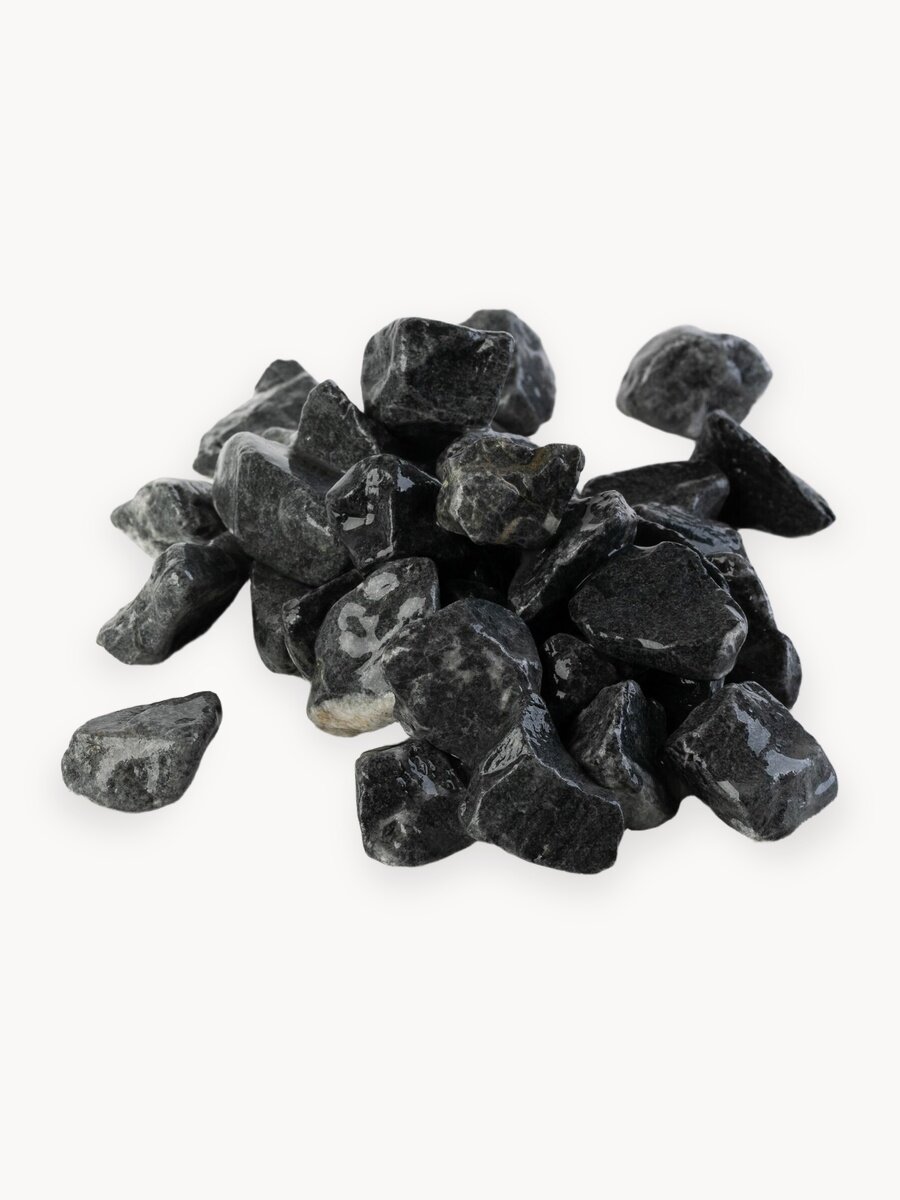 Камень ландшафтный мрамор черный Доломит, фракция 10-20 мм 3 кг (315). Декоративный грунт, каменная крошка, щебень