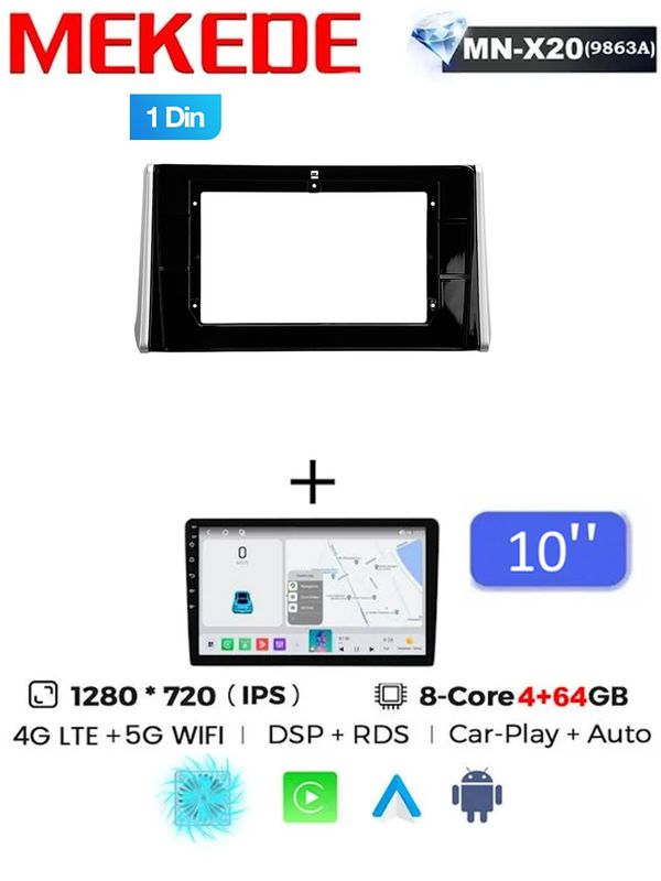 Магнитола Mekede MN X20 Pro 4+64G 10.2 дюймов Toyota RAV4 5 XA50 2018-2023 F1