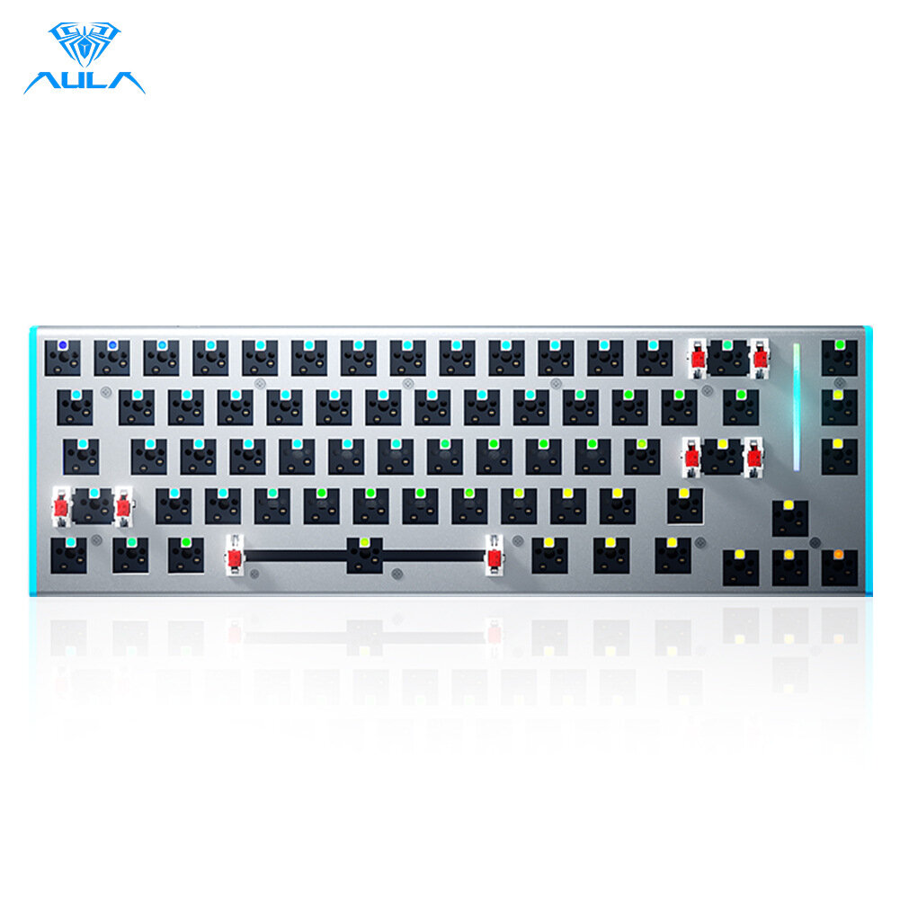 Razer F3267 67-клавишная кастомная механическая клавиатура с подсветкой RGB, сменными переключателями, серым деревянным