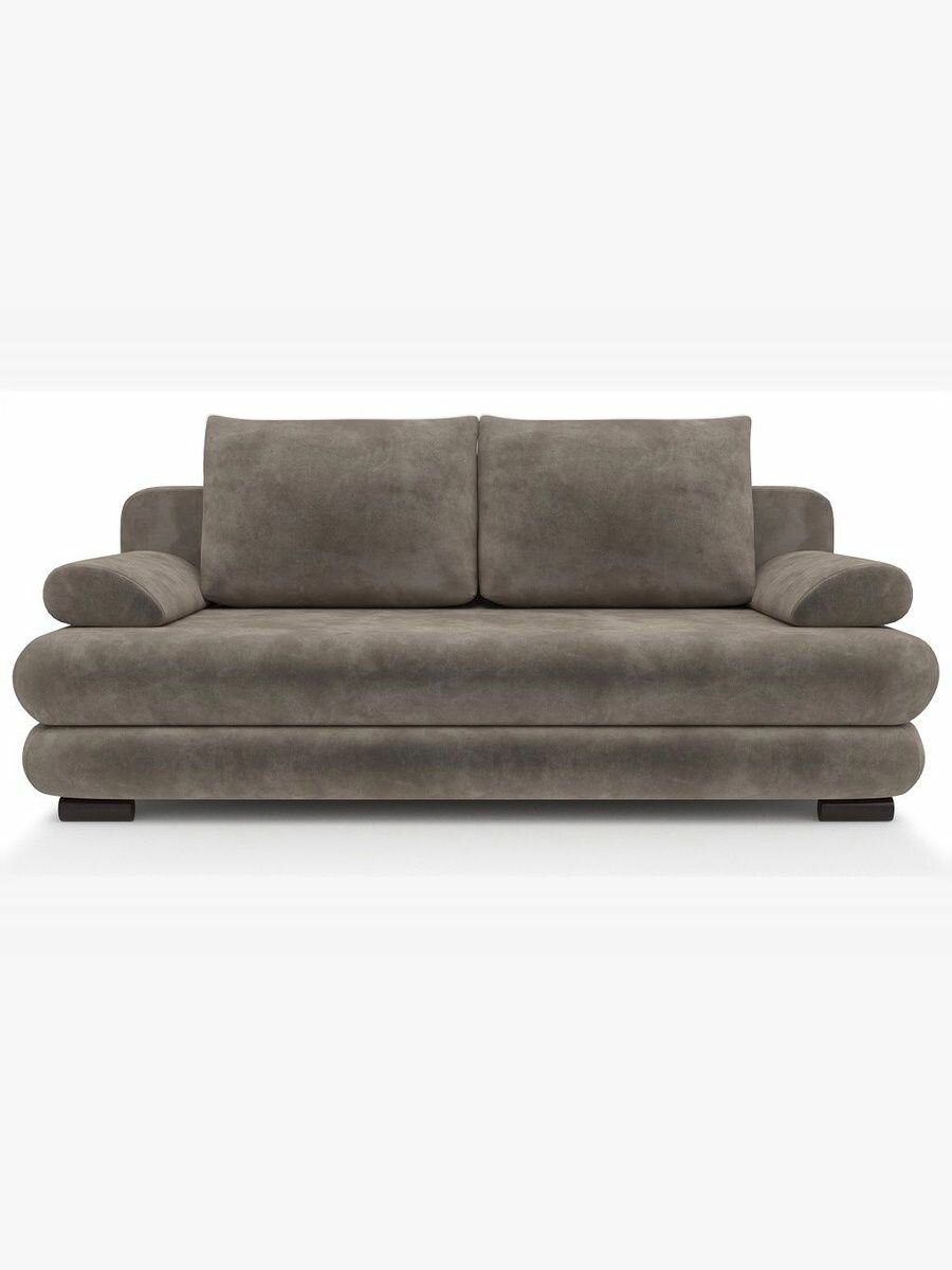 Диван-кровать раскладной PUSHE Фабио, велюр, коричневый Nebby 014