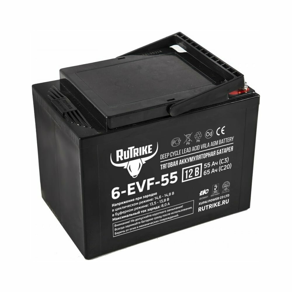 Гелевый тяговый аккумулятор Rutrike 6-EVF-55