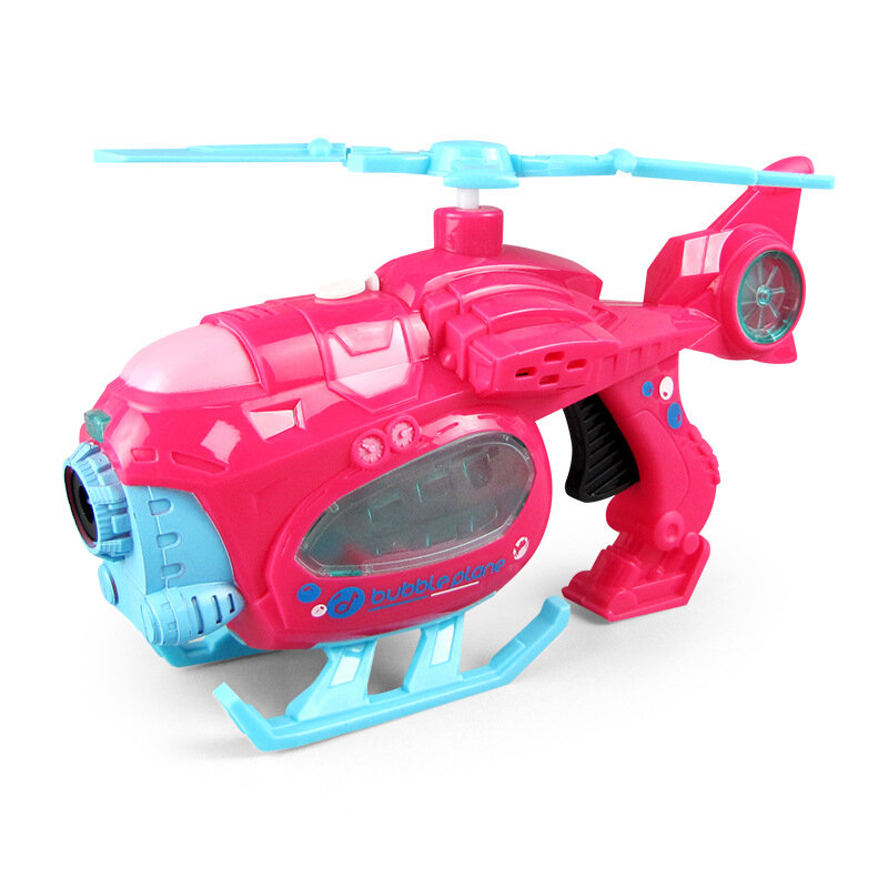 Детская новая пузырьковая пушка в виде самолета, летняя уличная игрушка с автоматическим пузырьковым вертолетом, светом и музыкой