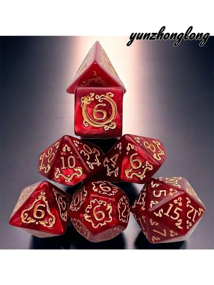 Yunzhonglong Кости игральные, дайсы, кубики для DnD (ДнД) 7 шт
