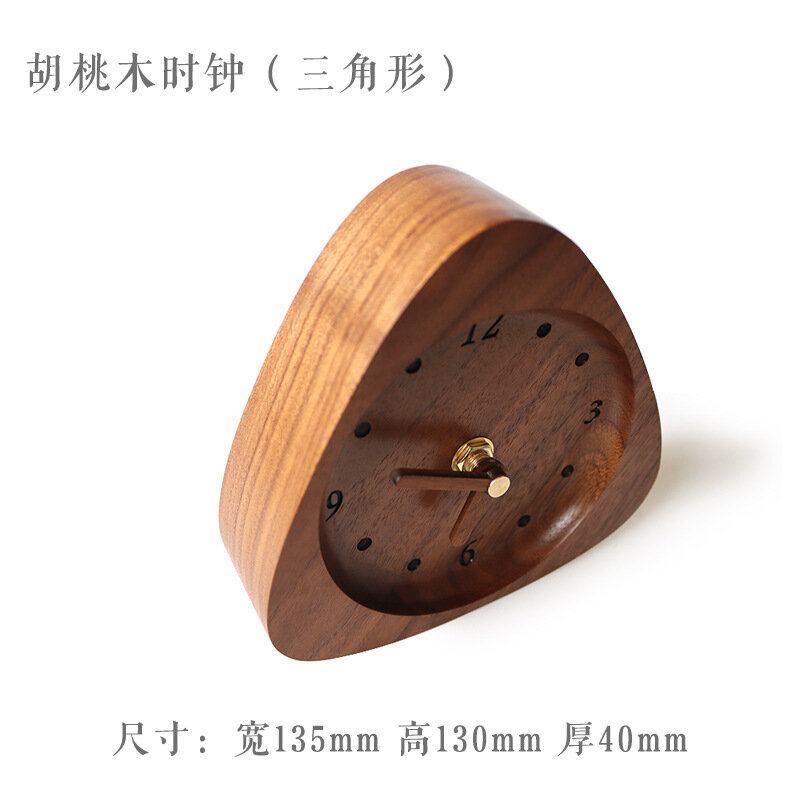 Простые настольные часы из массива дерева, маленькие деревянные бесшумные часы для украшения гостиной, натуральные деревянные часы для домашнего использования
