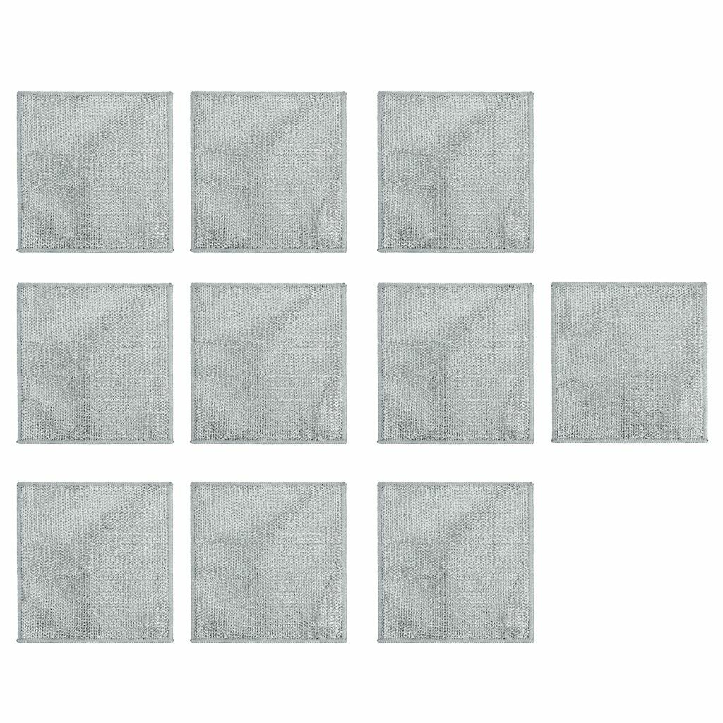 1 комплект из 10 предметов, двухслойная серебряная шелковая тряпка для мытья посуды с фиксатором краев