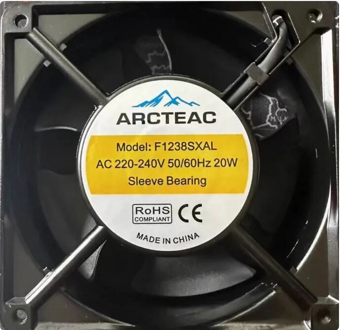 Вентилятор охлаждения осевой корпусный ARCTEAC F1238SXAL 120х120х38 мм 230В AC 0.14А 22Вт 2700 об/мин