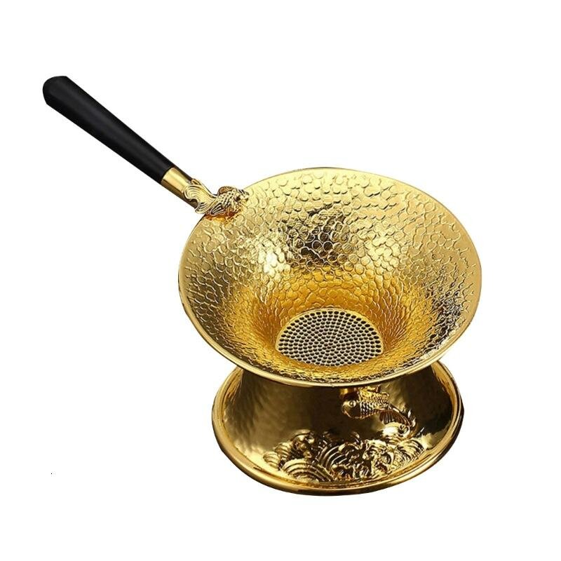 Многоразовый чайный фильтр с подставкой, рыба - Добавьте латунную основу