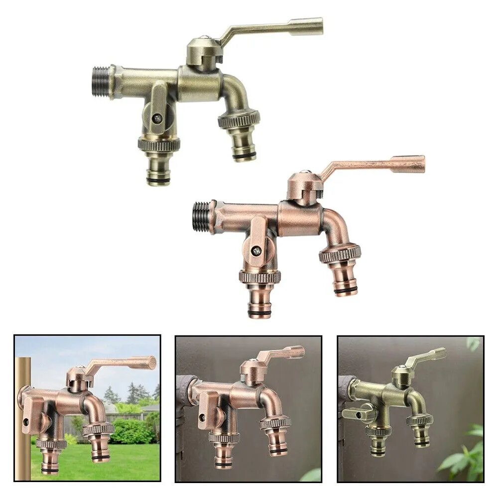 OZ-EXMA 1шт латунный кран с двумя выходами антикварный латунный уличный кран для стиральной машины