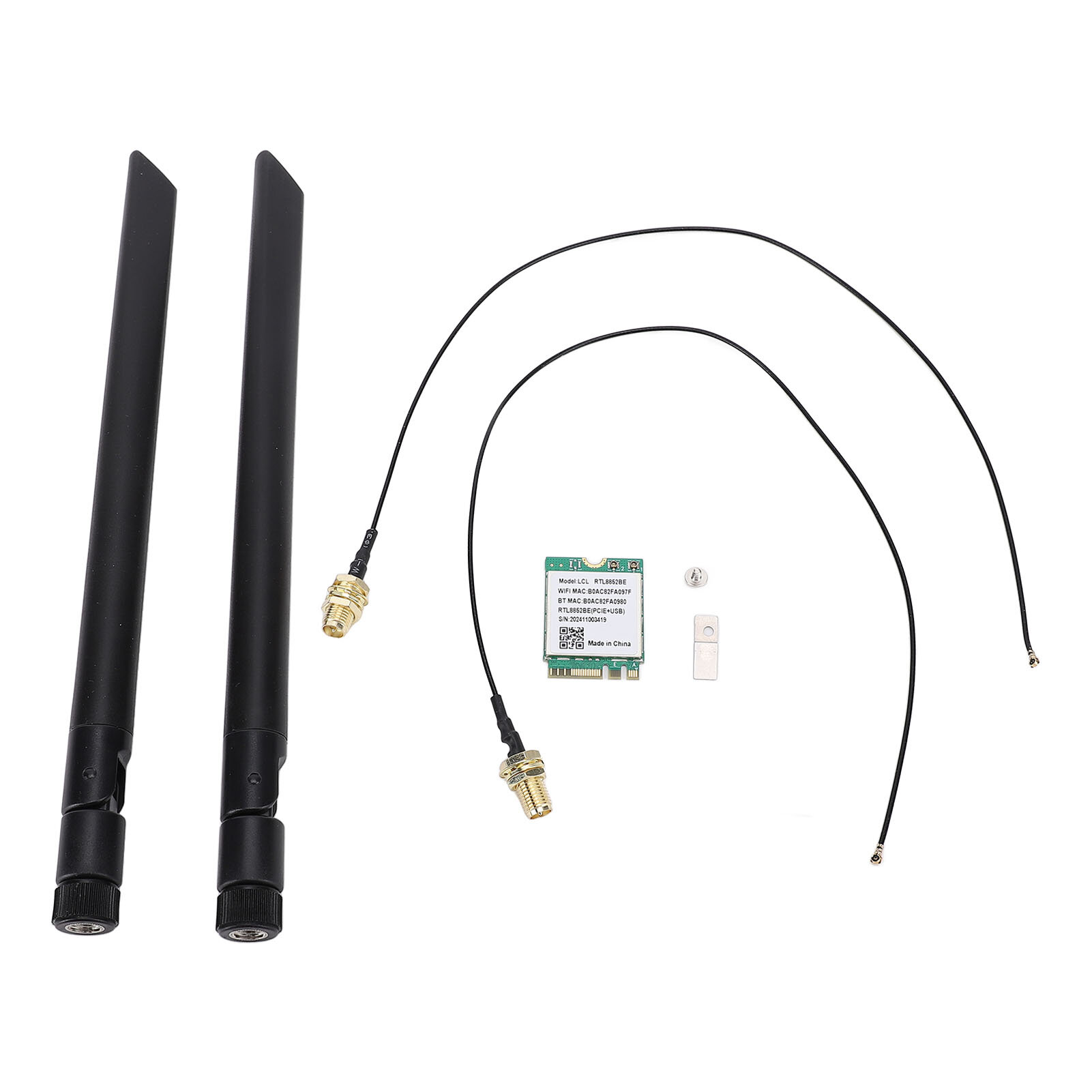 Беспроводной сетевой адаптер M.2 WiFi 6 Card 1800 Мбит/с Bluetooth 5.2 RTL8852BE для Linux с внешней антенной