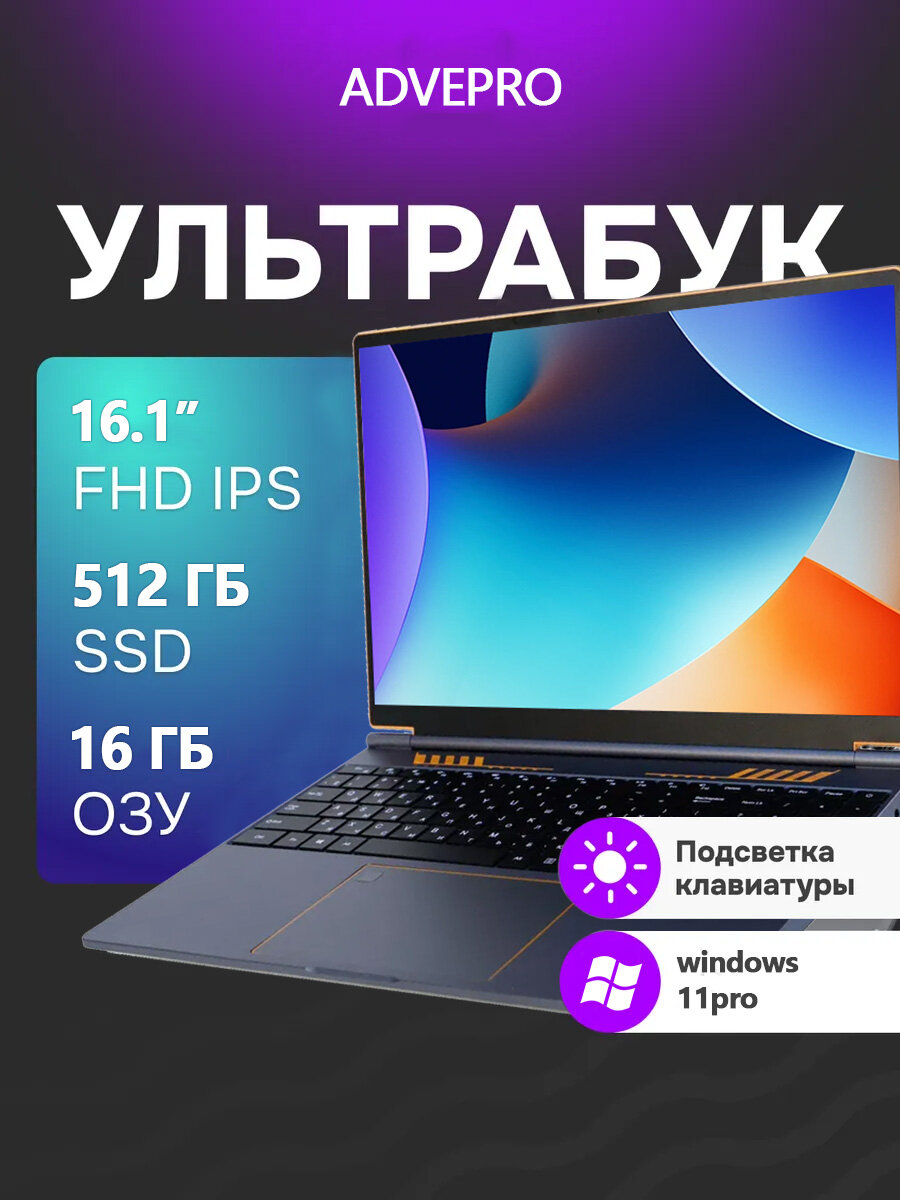 Ноутбук игровой N95 16 ГБ+512 ГБ 16.1" В NVME есть жесткий диск
