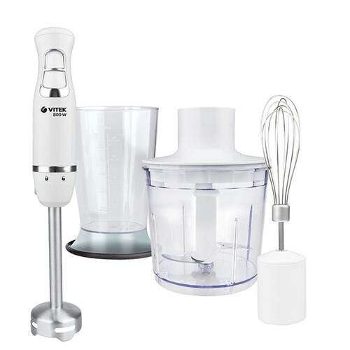Блендер погружной 800ВТ 4ПРЕДМЕТА чаша 400 МЛ стакан 700МЛ 2 РЕЖ турбо МЕТ нога В ассорт VITEK