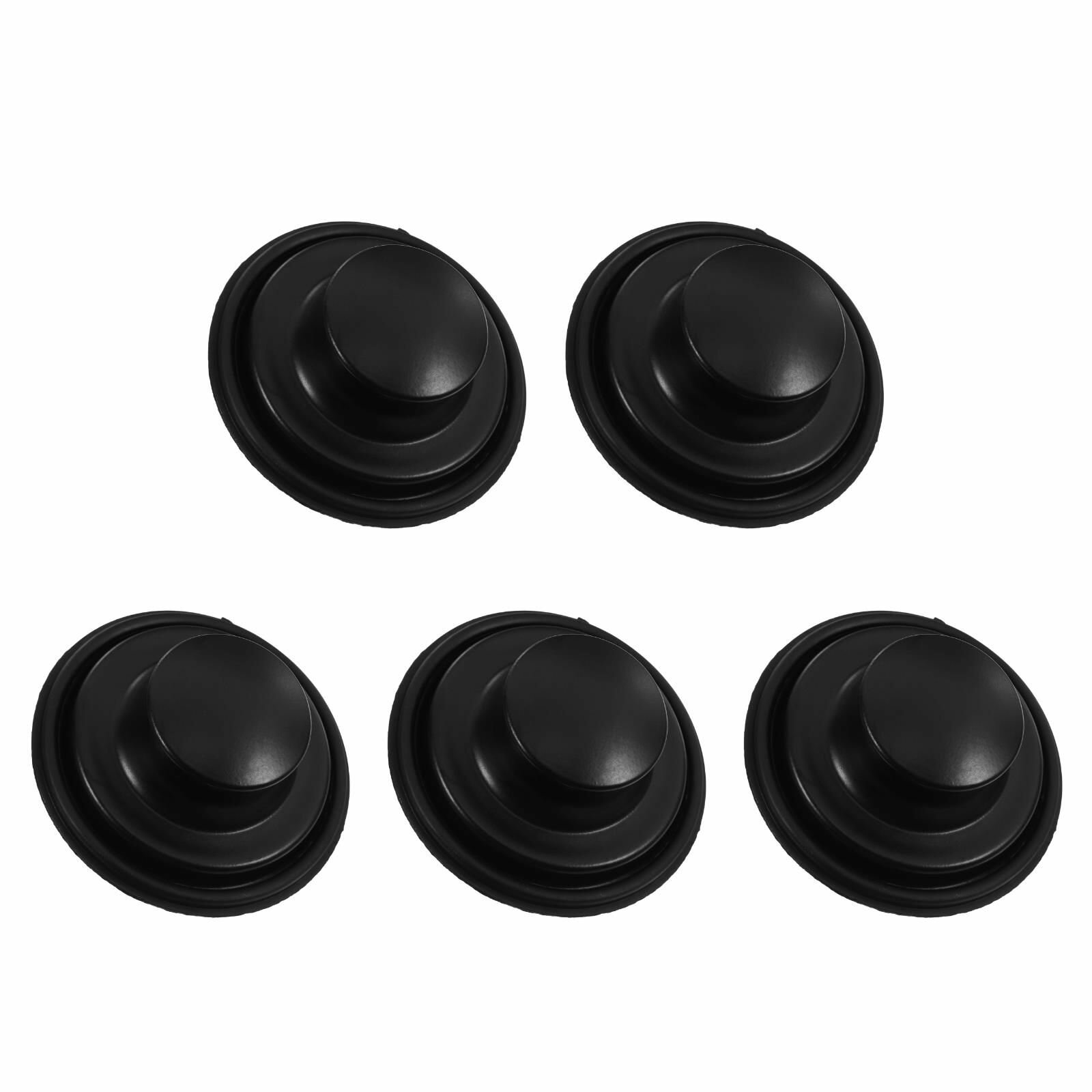 Чёрные пробки из нержавеющей стали для слива кухонной мойки, набор 5 шт