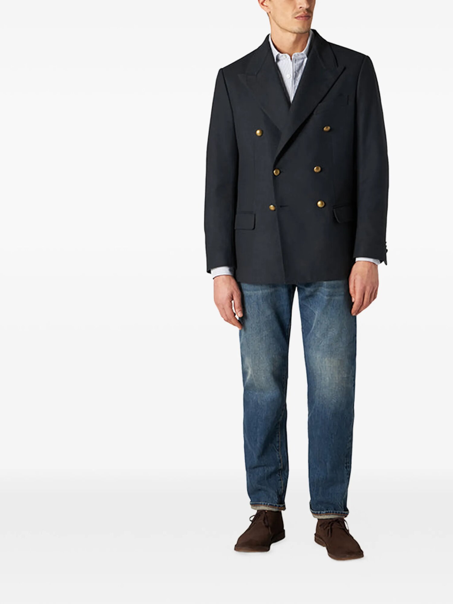 Пиджак FORTELA Double-breasted flap pocket blazer, размер 54, black/black — фото 1