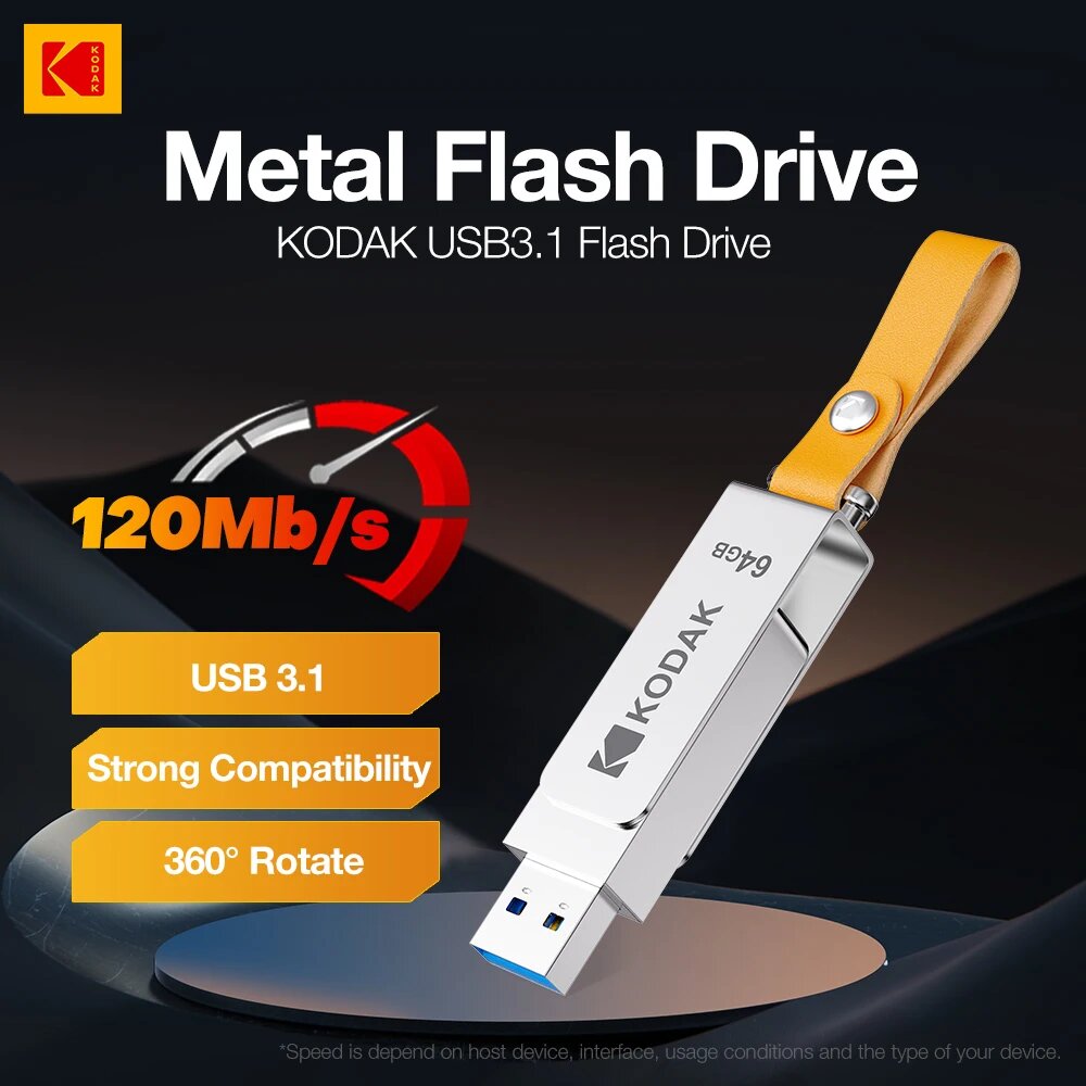 Флешка Kodak K133 USB 3.1 64/128/256 ГБ 64GB