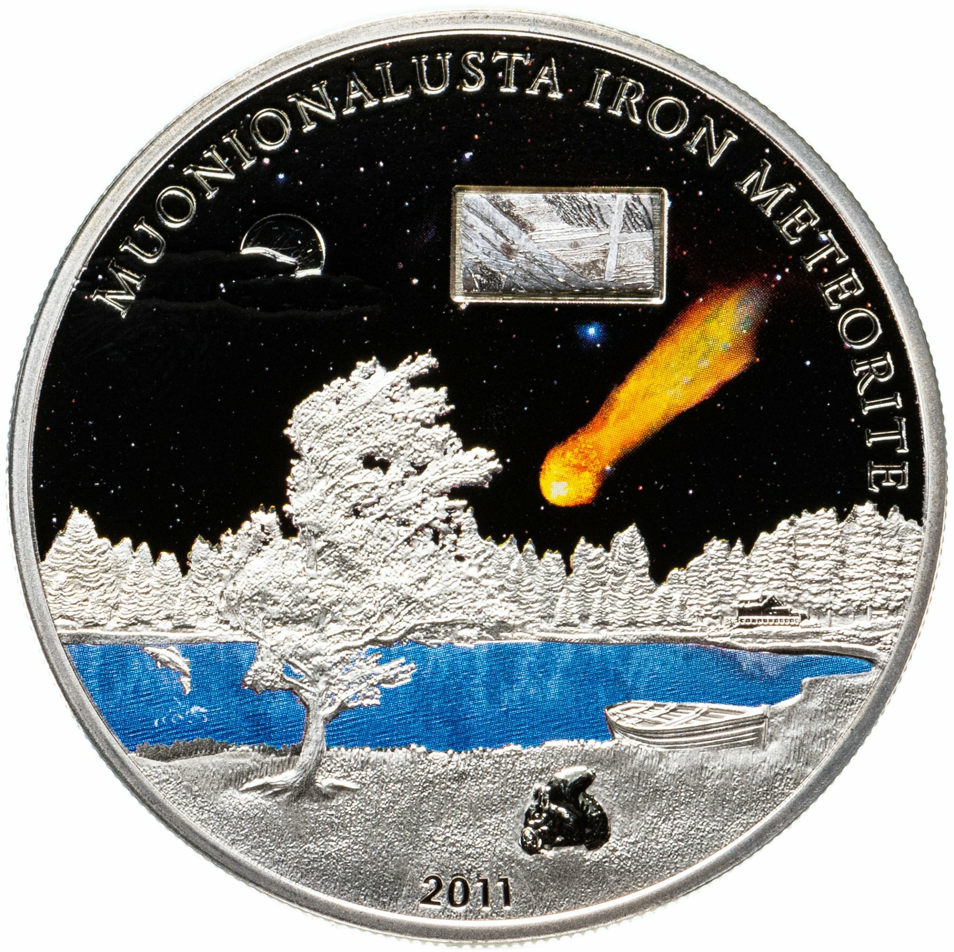 Острова Кука 5 долларов 2011 "Метеорит", Серебро 925, в сохранности Proof