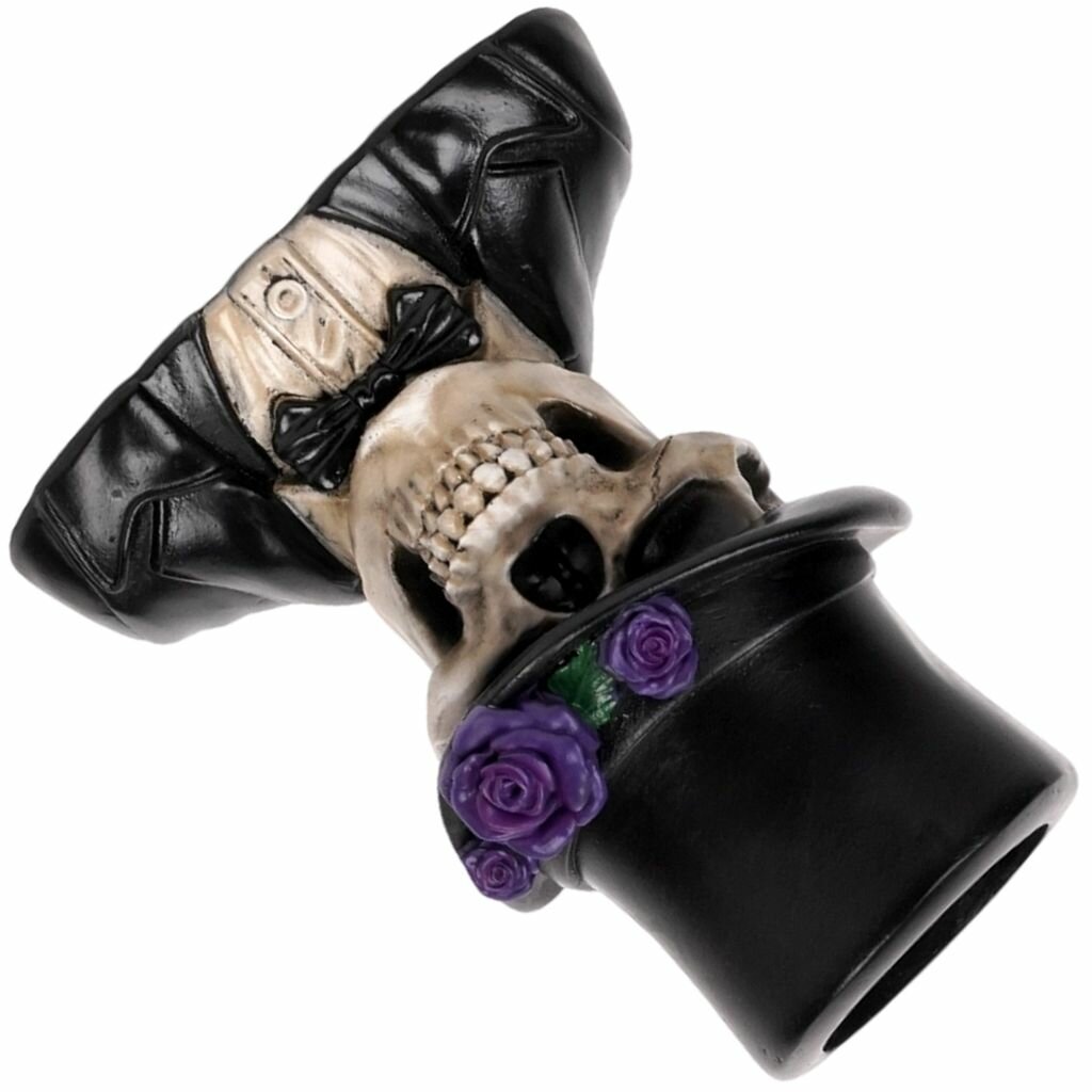 Розовая бутылка с черепом на Хэллоуин с острова Пасхи-Джентльмен с черепом