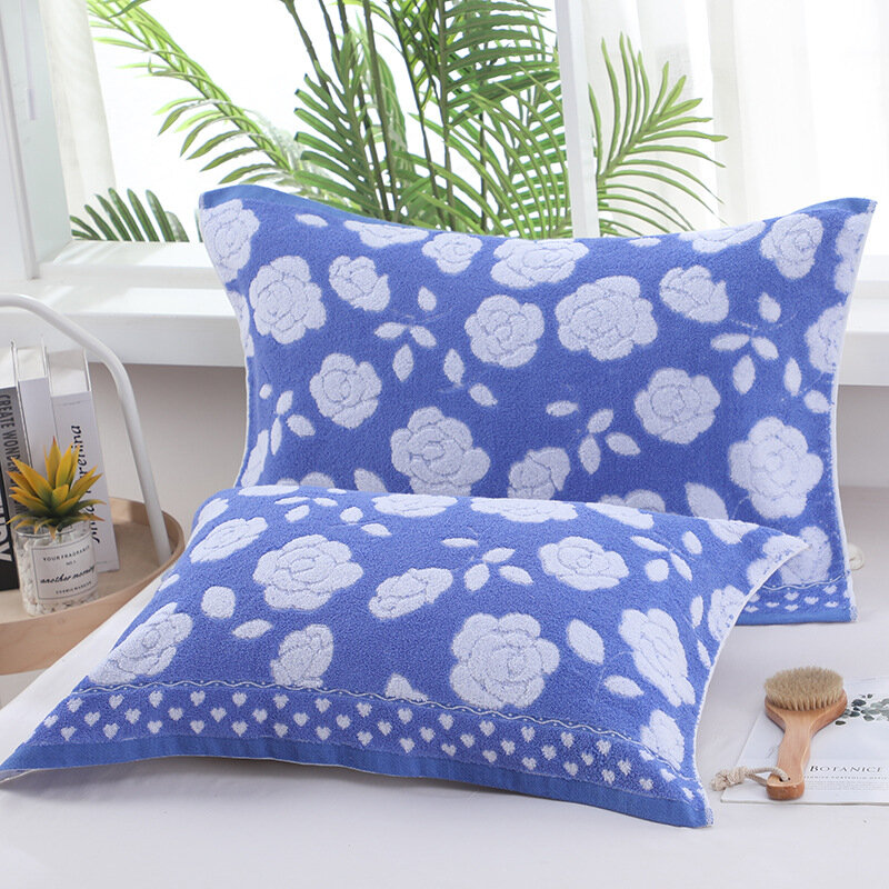 Набор подушек и полотенец из чистого хлопка, утолщенные и увеличенные, для взрослых, свадебные, полностью хлопковые, старинные махровые полотенца для дома, впитывающие пот