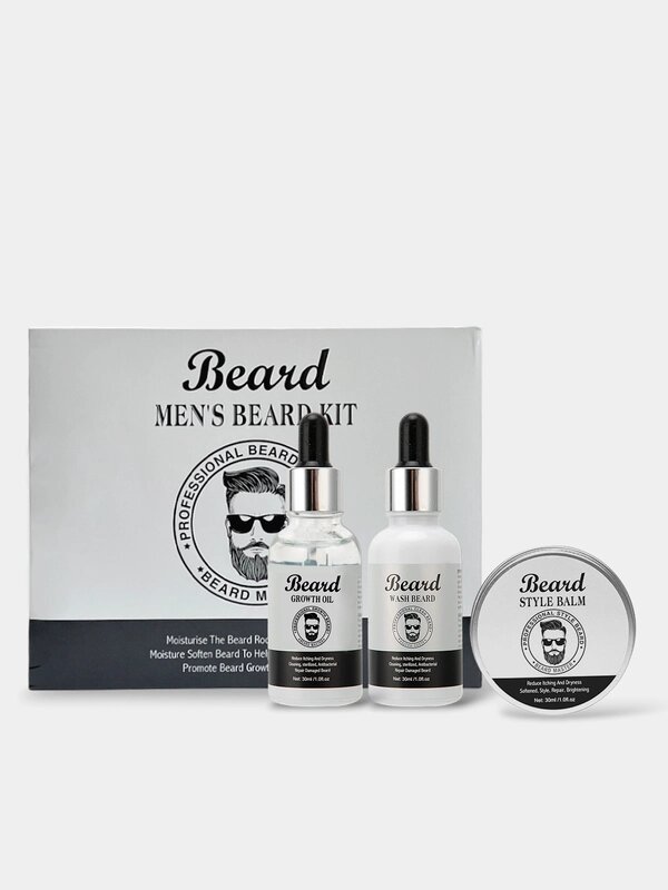 Подарочный набор для мужчин Beard : шампунь, бальзам, сыворотка