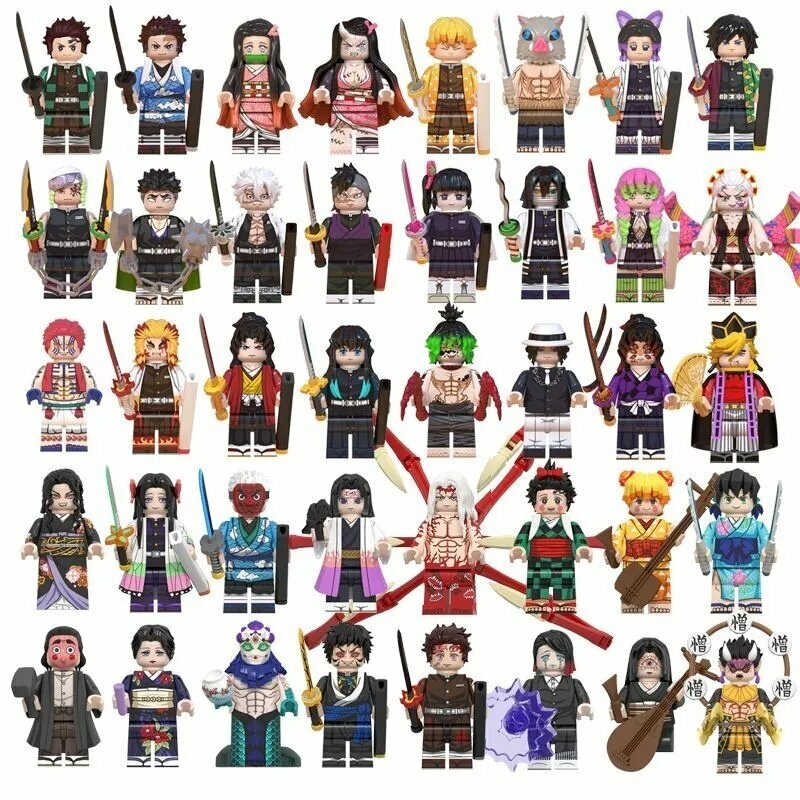 Минифигурок Клинок рассекающий демонов / Demon Slayer совместимы с LEGOe конструкторами (4.5 см, пакет)