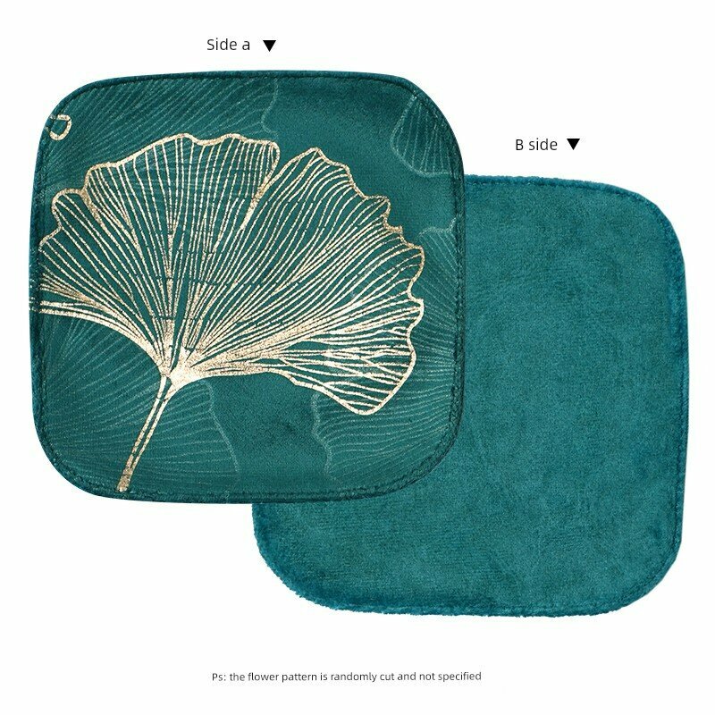 Темно-зеленые листья гинкго с золотым принтом, водонепроницаемые подставки под чашки, французский стиль, двусторонние,