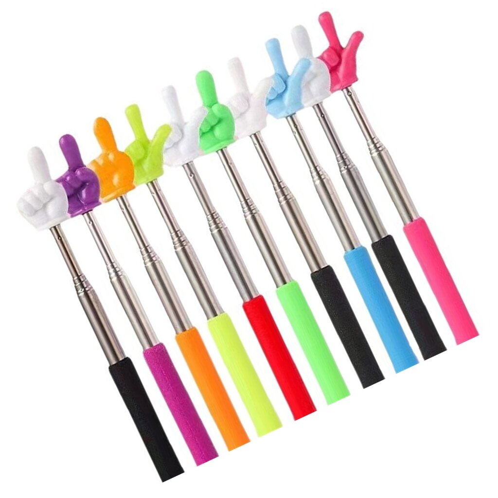 10шт Телескопическая Указка Учителя Выдвижная Указка Для Рук Палец Выдвижной Презентационный Указатель Палка для Белой Доски