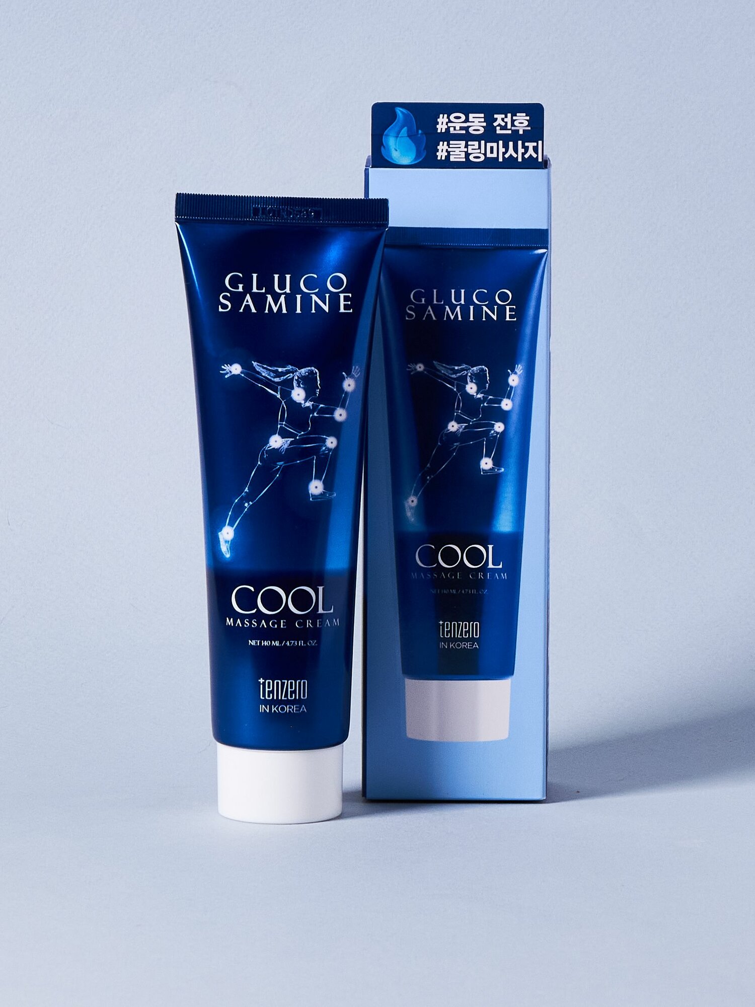 TENZERO Массажный крем охлаждающий с глюкозамином 140 мл Glucosamine Cool Massage Cream