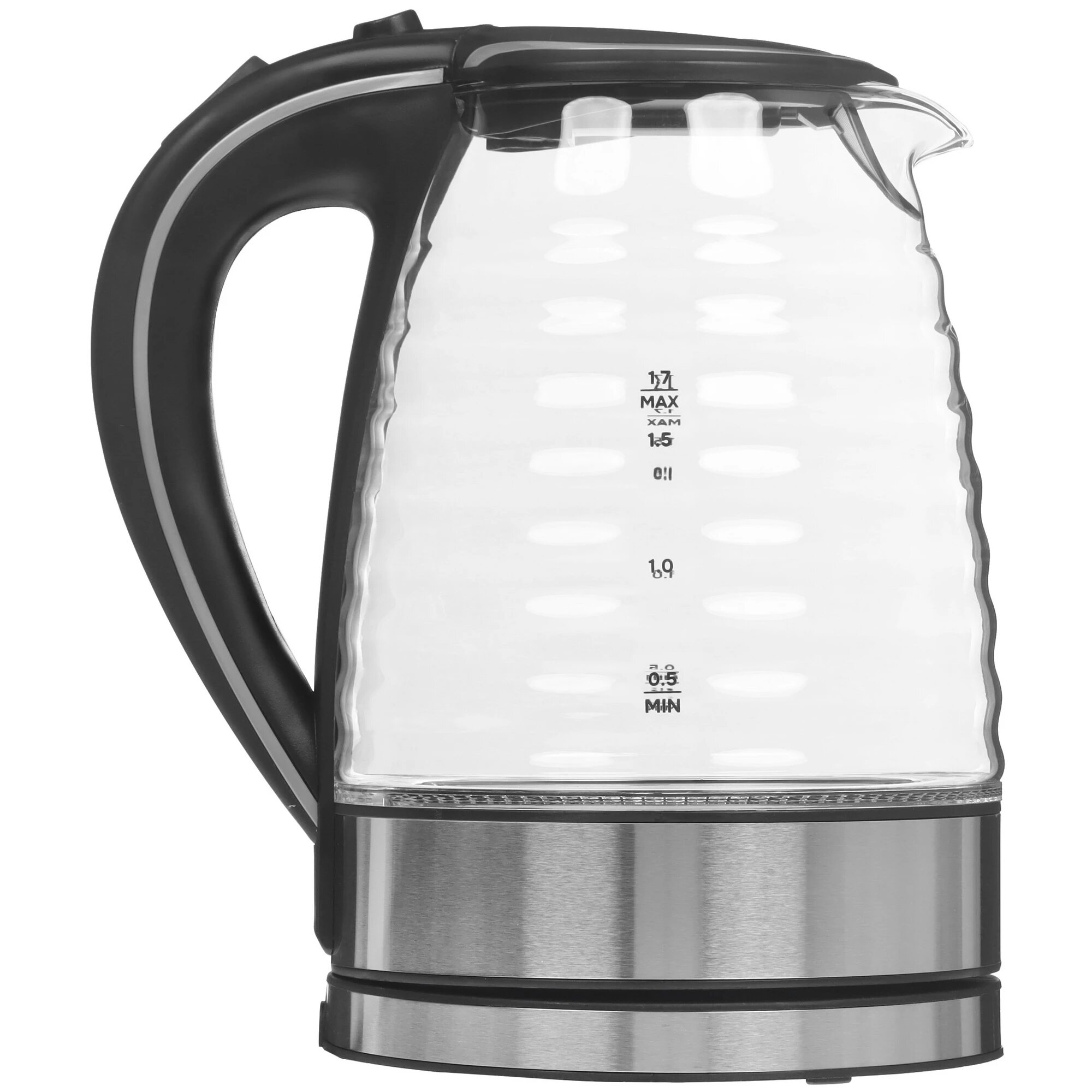 Электрочайник Aceline "Wave", 2000 Вт, пластик, стекло, чёрный