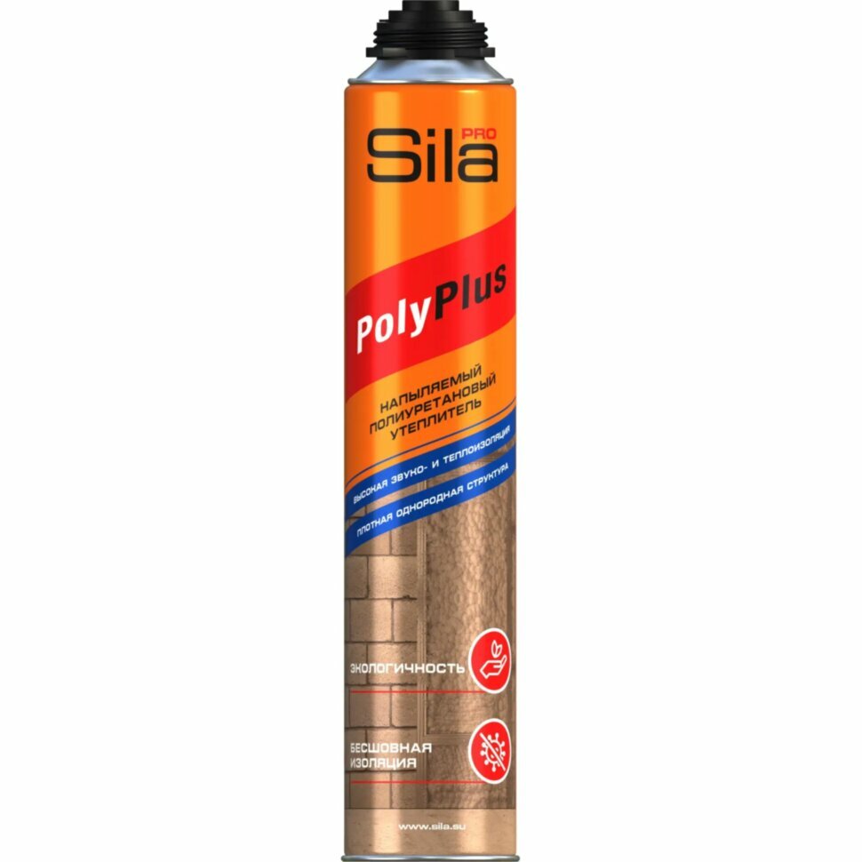 Утеплитель полиуретановый напыляемый SILA PRO POLYPLUS 850 мл, 2404856