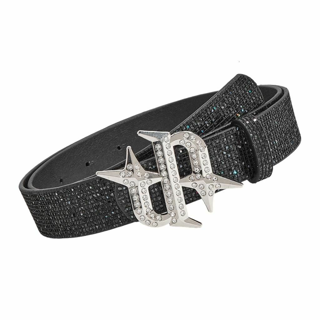 Блестящий вечерний пояс с уникальной пряжкой, - Черный самец неправильной формы
