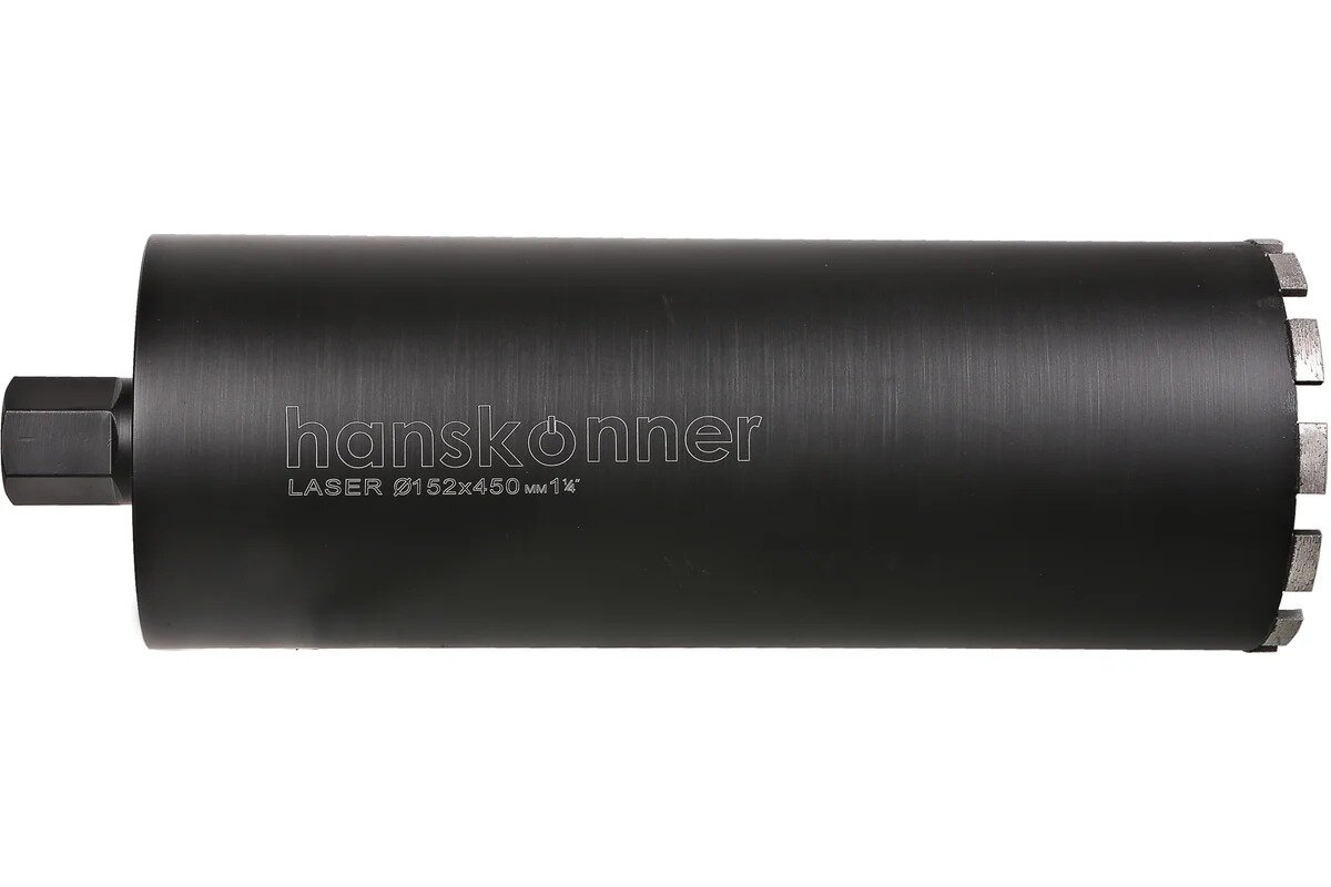 Коронка алмазная по железобетону 152х450мм, 1 1/4" Hanskonner H1055-11-152