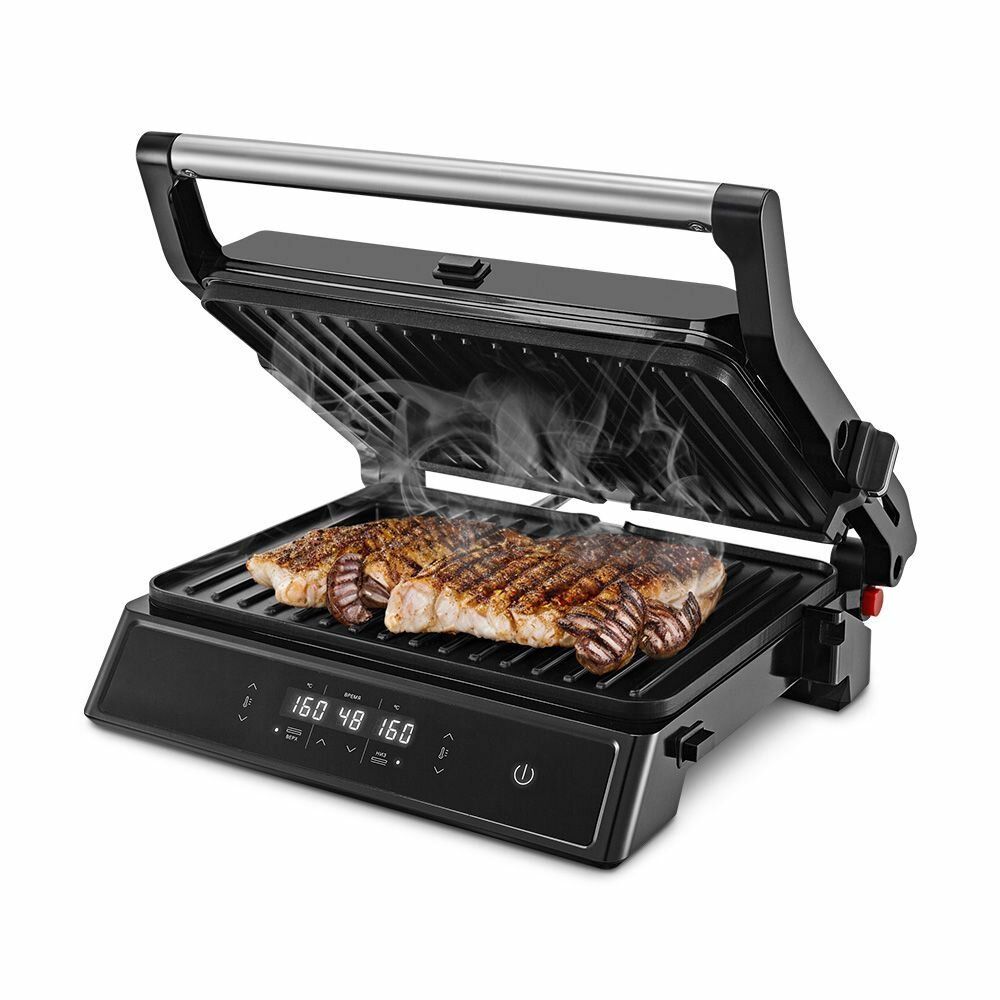 Электрогриль Kitfort КТ-3682, черный/серебристый