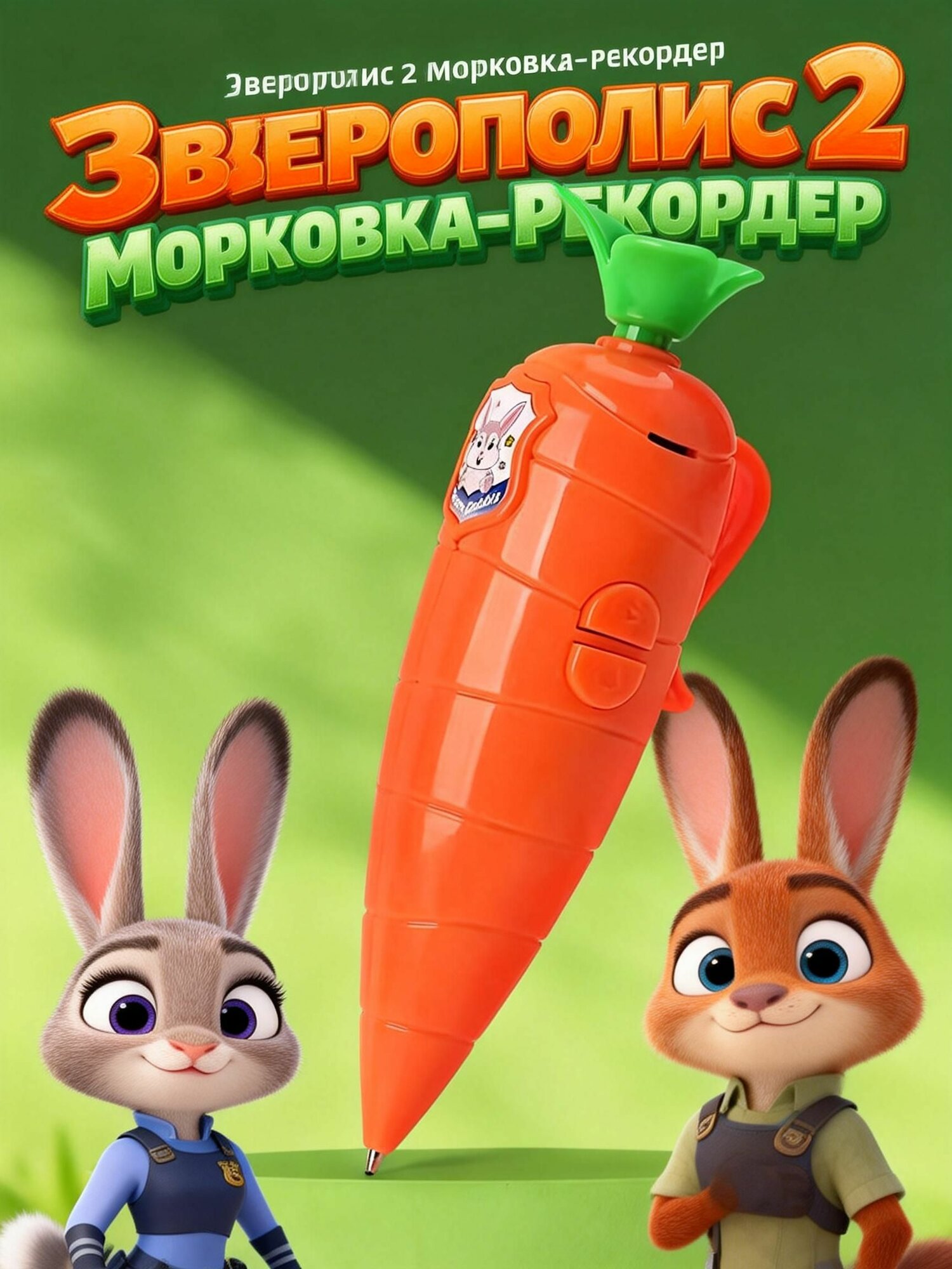 Ручка-диктофон <Морковка> из Зверополиса: записывающая Джуди Хопс, канцтовары для школы, подарок детей