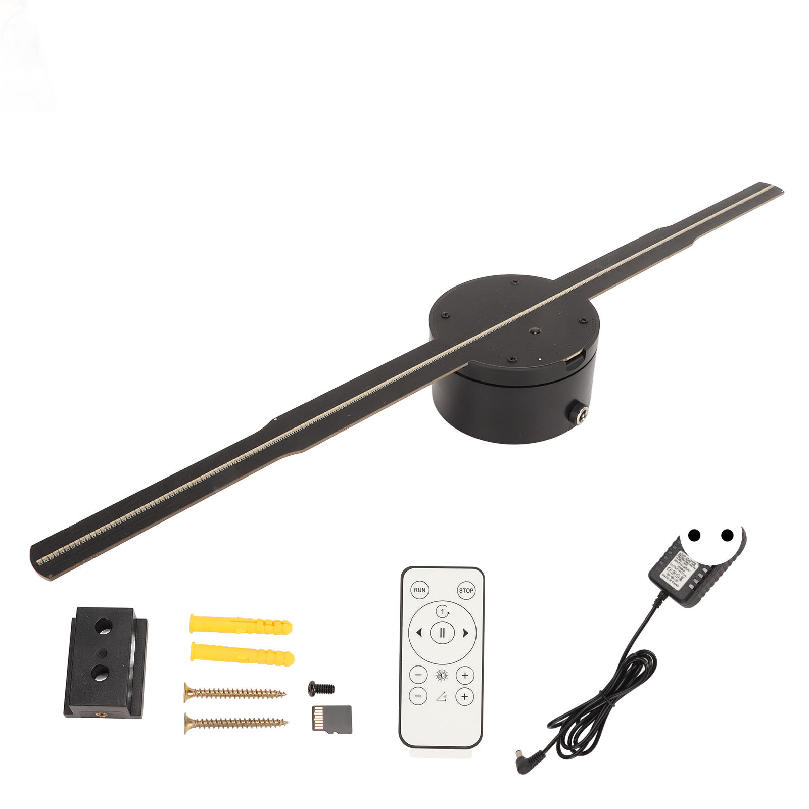 3D голографический вентилятор-проектор, 244 светодиода, 1024x800, Wi-Fi, управление через приложение/ПК, блок питания 100-240V EU Plug