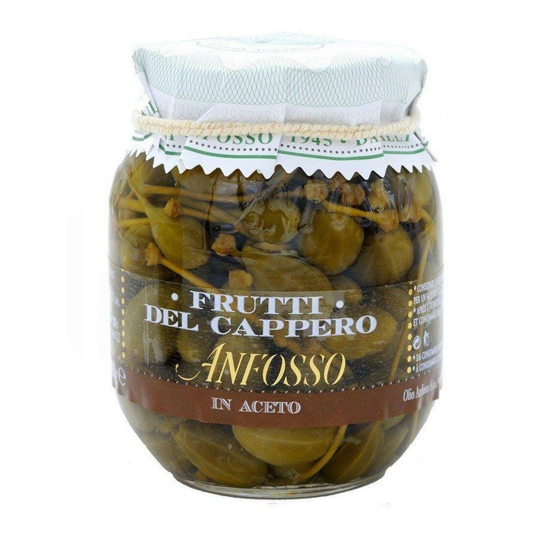 Каперсы с ножкой в уксусе Anfosso, 280 г