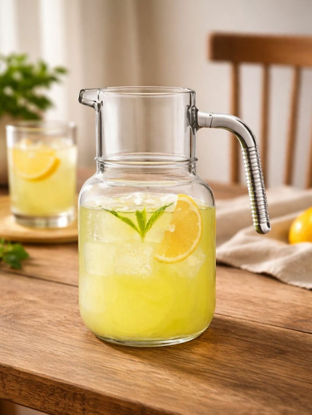 Кувшин, графин прозрачный Pasabahce "HOOP" 1500 мл, без крышки. Ударопрочное стекло, для сока, лимонада, коктейлей. Турция