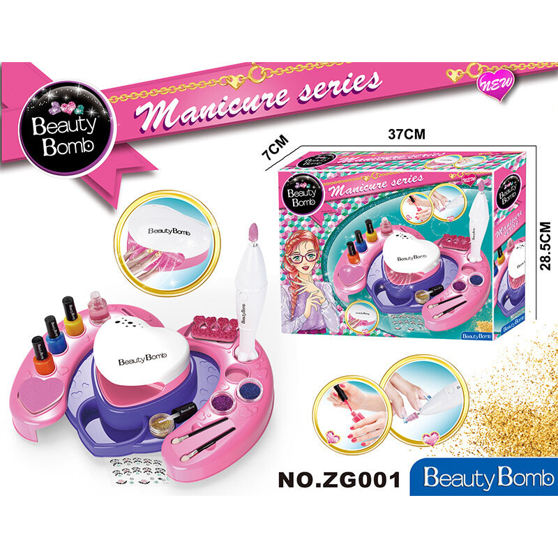 Набор детской косметики для ролевых игр, туалетный столик и маникюрный столик, подарочная коробка с игрушками для макияжа для девочек-принцесс.