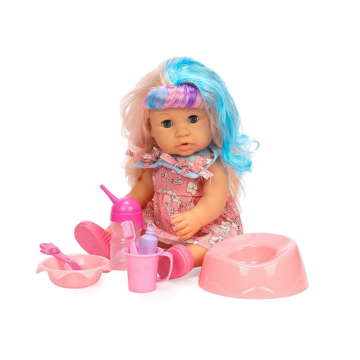 Пупс функциональный с аксессуарами, ходит на горшок, звуковые фразы, 35 см