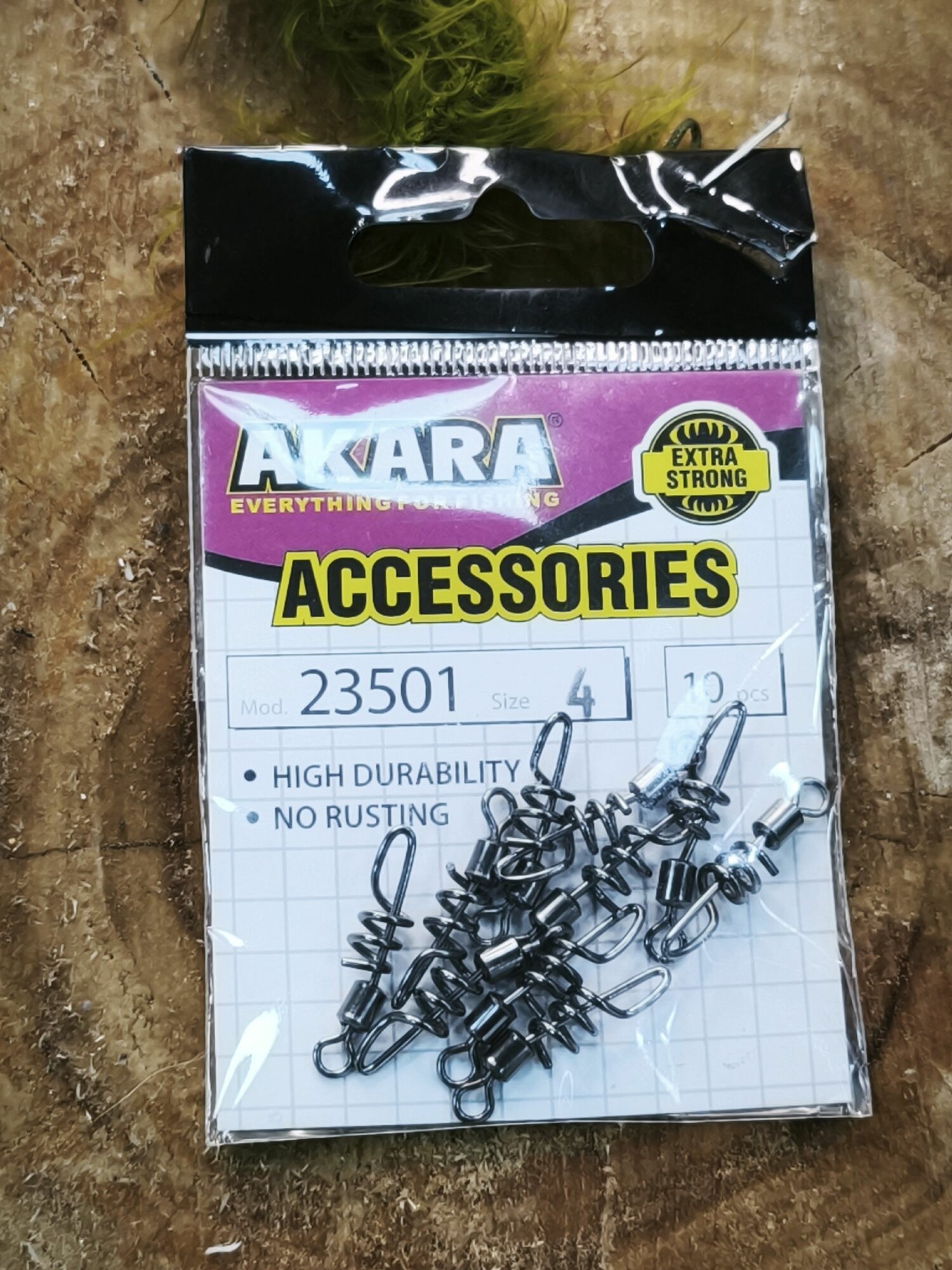 Застежка (карабин) винтовой с вертлюгом рыболовные akara accessories 23501(10 шт) 4