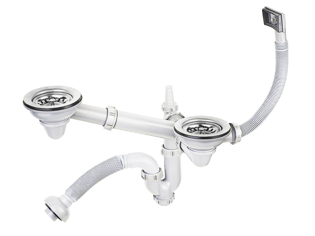 Выпуск "Юкинокс" большой, двойной с переливом в комплекте с сифоном и гофрой S805