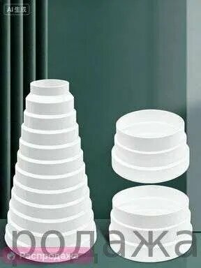 Переходник (соединитель) круглых воздуховодов пластиковый универсальный 200/190/180/170/160/150/125/120/100/80 мм, ERA PU16.15.12,5.12.10.8