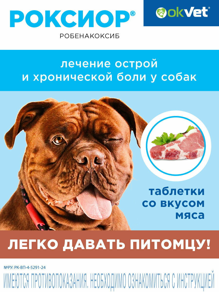 Роксиор для собак 40 мг (10 таблеток), содержит робенакоксиб - 40 мг/табл.