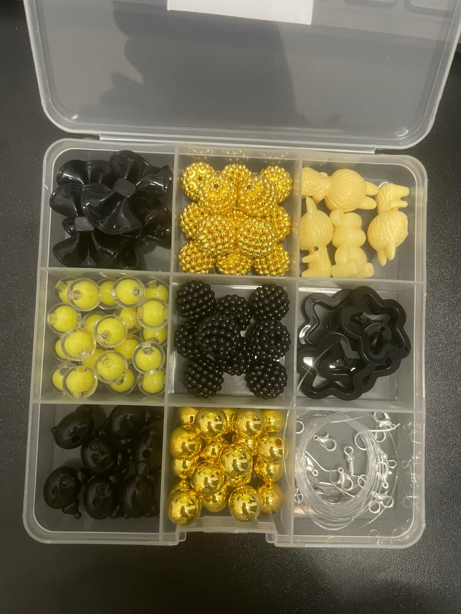 Набор бисера для рукоделия, пластик, разный размер, цвет и форма