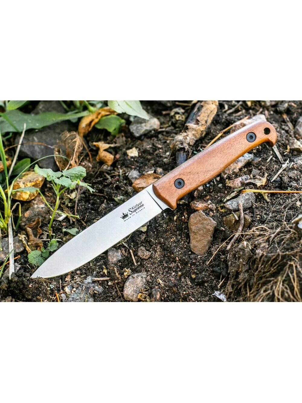 Туристический нож Kizlyar Supreme Pioneer сталь AUS-8, StoneWash, рукоять из Кавказского ореха 4650065056885
