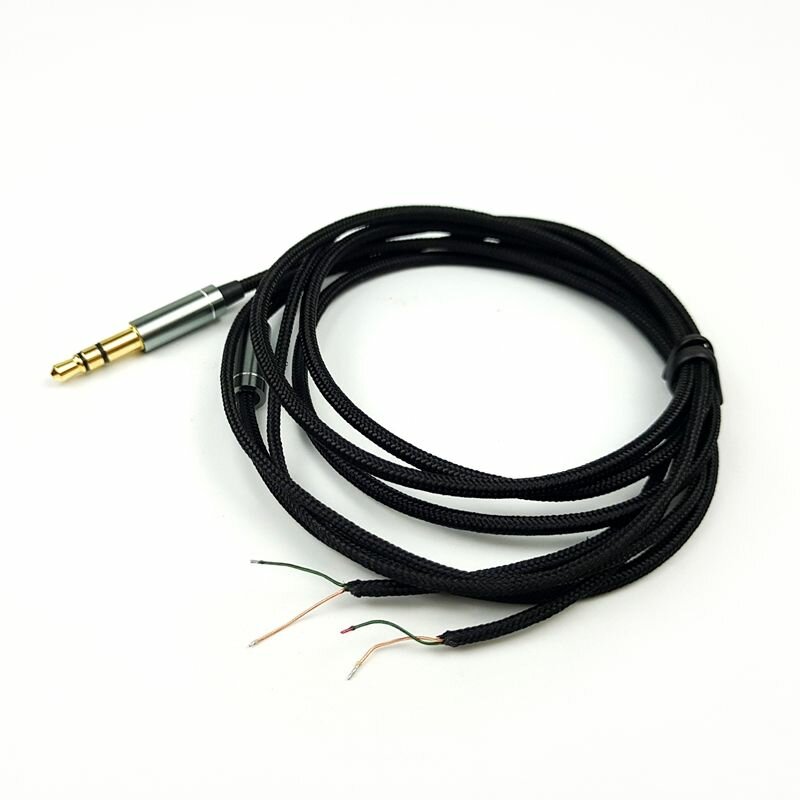 Черный кабель для ремонта наушников, провод для замены наушников, разъем 3,5 мм
