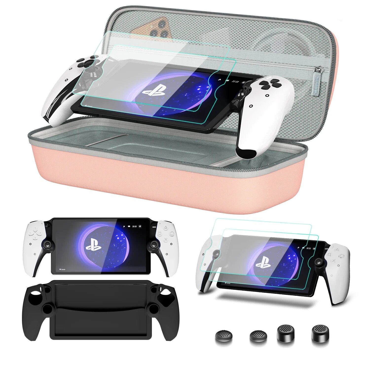 Чехол для PlayStation Portal розовый 8-в-1