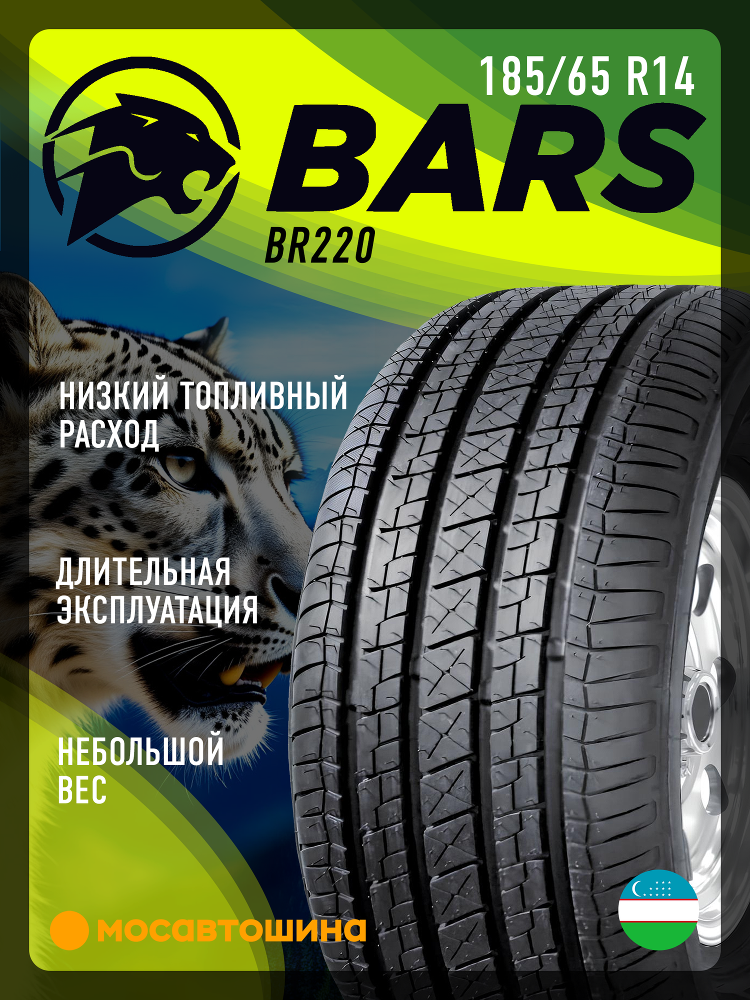 Летние автомобильные шины Bars BR220 185/65 R14 86H
