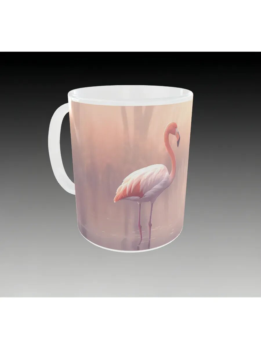 Кружка с принтом Фламинго